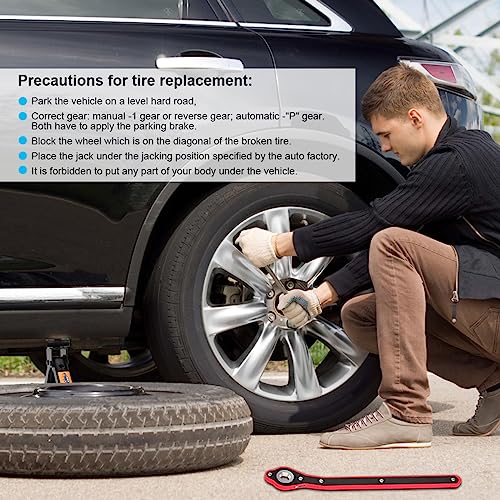 AUTOINS Scissor Jack Set- 2 Ton (4409 lbs) Car Jack Kit Auto - Smart Mechanism with Hand Crank/Wrench/Lug Wrench Thickened Base for Car SUV MPV