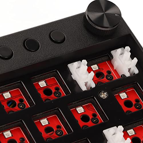 61-Key Mechanical Keyboard DIY Kit, ABS Shell Support 3-Pin Shaft DIY Mechanical Keyboard Kit Switch for Hot Swap Gaming (Black)