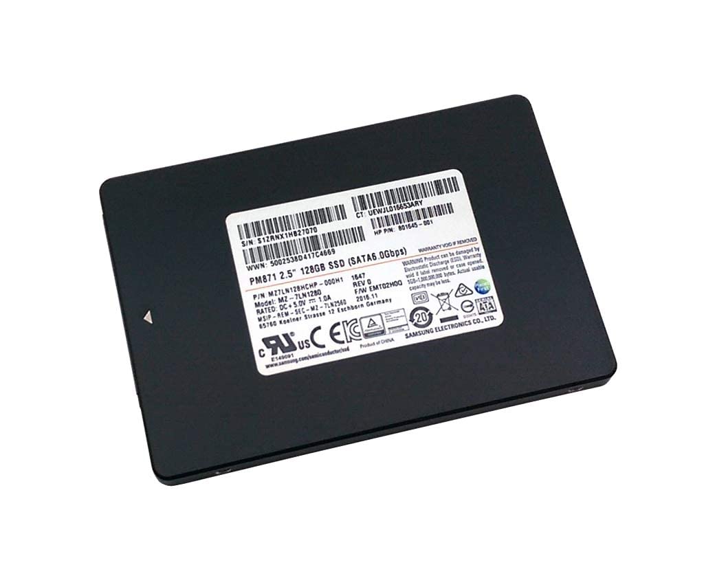 Samsung PM871 MZ-7LN1280 128GB 2.5 inches SATA3 6Gb/s Internal SSD Solid State Drive MZ7LN128HCHP-000H1 801645-001