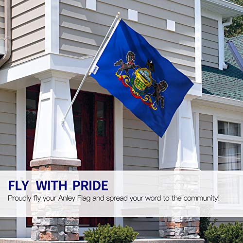 Anley Fly Breeze 3x5 Foot Pennsylvania State Flag - Vivid Color and Fade Proof - Canvas Header and Double Stitched - Pennsylvania PA Flags Polyester with Brass Grommets 3 X 5 Ft