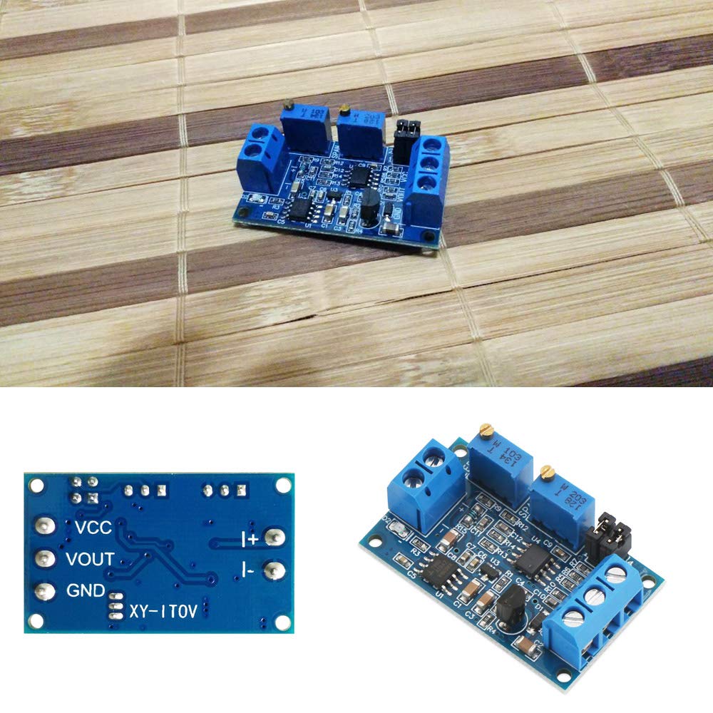 Ximimark 2Pcs Current to Voltage Converter Module 0/4-20mA to 0-3.3V 0-5V 0-10V Voltage Transmitter Signal Conversion Conditioning Board