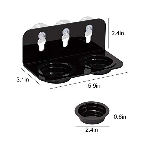 REPTI ZOO Reptile Water Bowl Double Grid Gecko Food Dish Feeder Detachable Suction Cup Reptile Feeding Dish Feeder with 6 Pcs Cups Dish Bowls for Pet Food and Water Feeding