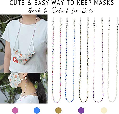 5 Pack Multifunction Glasses Lanyard,Premium Beaded Eyeglass Necklace Chain Cord, Eyeglass Beaded Chains and Cords, Comfortable and Convenient, Suitable for Women, Kids, Elderly