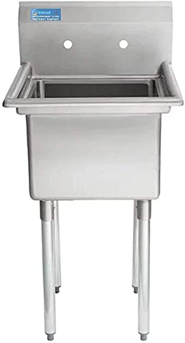 AmGood Stainless Steel Laundry Sink - 1 Compartment Laundry/Utility Room Sink with 10" Faucet. (22" Width x 20" Length)