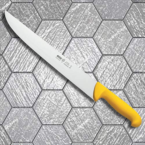 Nicul Prochef 11-3/4" Butcher Knife - Yellow PP Handle