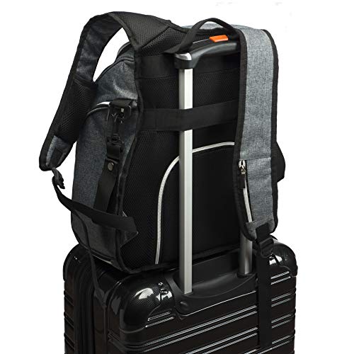 JOHAR Diaper Backpack, Travel Diaper Backpack with Changing Mat | Anti-Theft Travel Bag w/Insulated Bottle Pocket, Waterproof Pocket, Wipes Storage, Laptop Sleeve, Stroller Straps | Grey