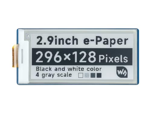 waveshare 2.9inch E-Paper E-Ink Display Module for Raspberry Pi Pico 296×128 Pixels Black/White Partial Refresh Support with SPI Interface