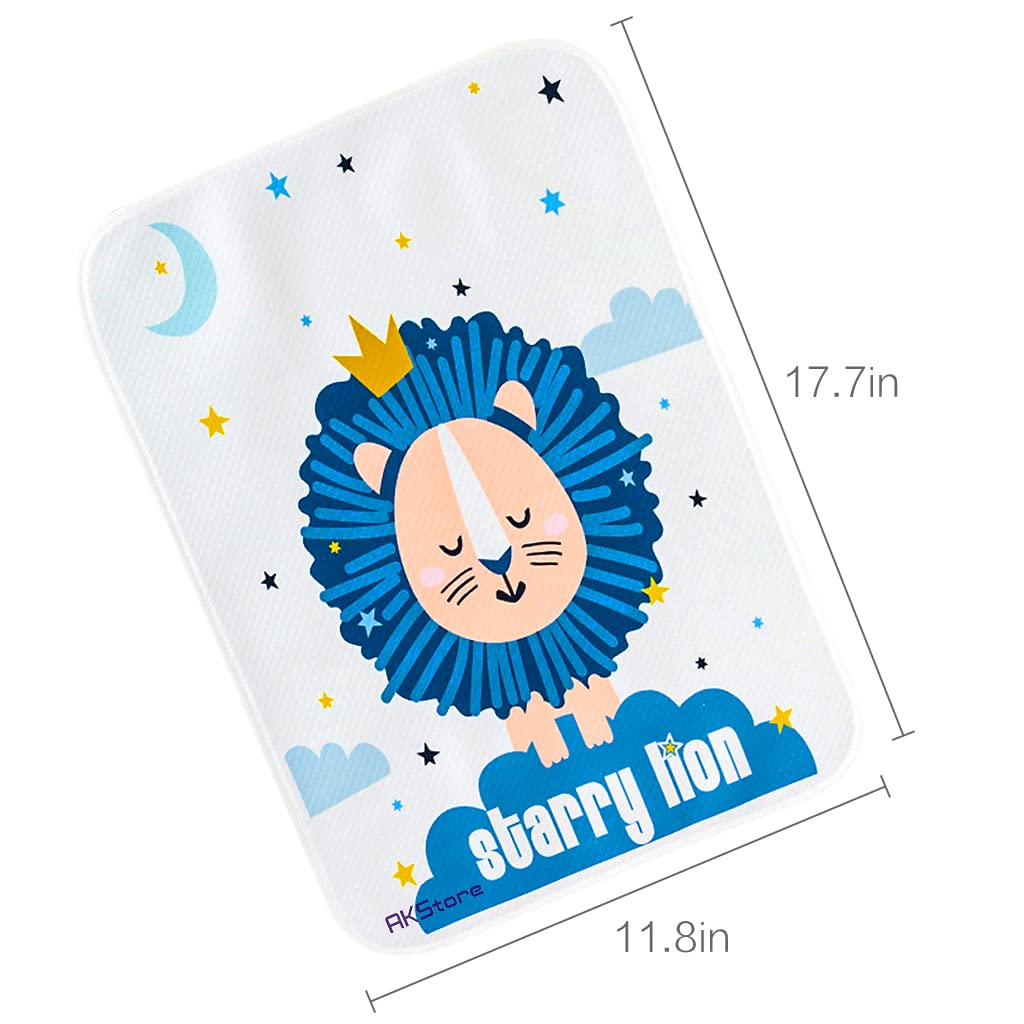 AKStore Toddler Mattress Pads (Blue-Lion, Small)