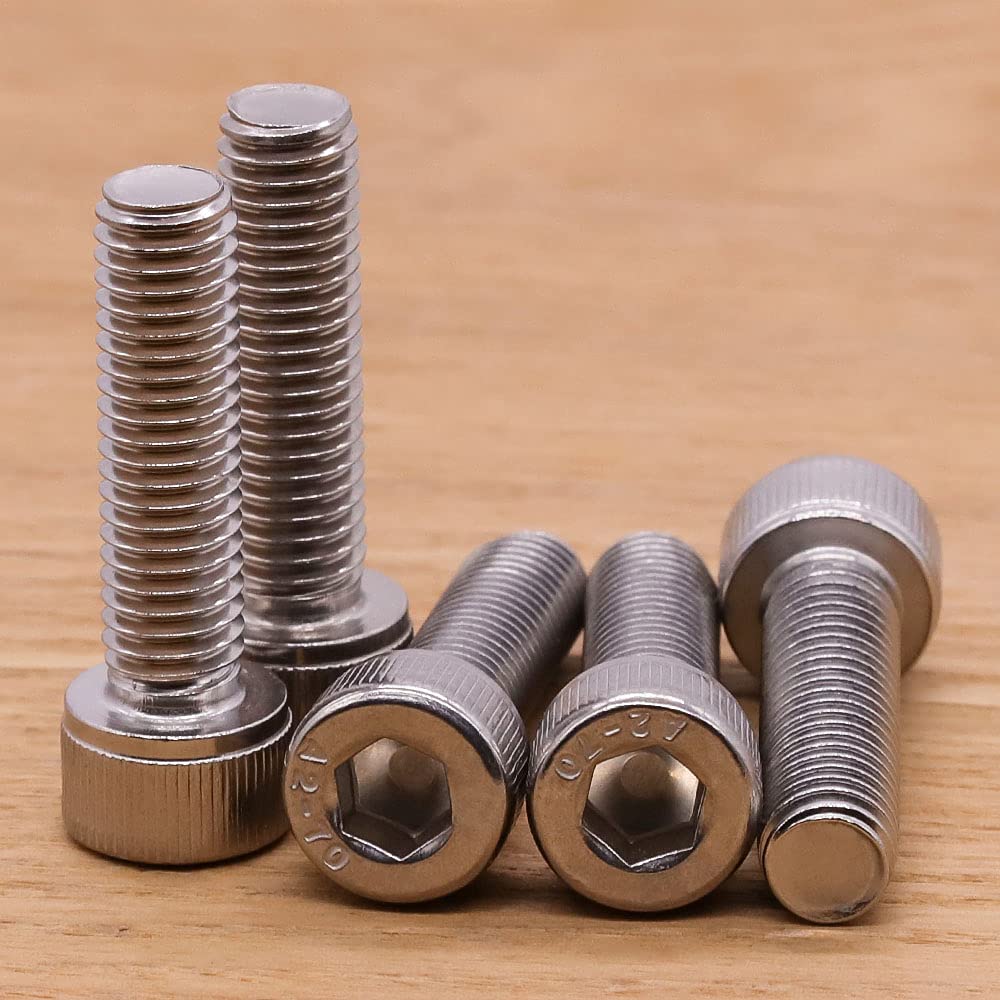 M5-0.8 x 45mm Socket Head Cap Screws Bolts, 304 Stainless Steel 18-8, Allen Socket Hex Drive, Full Thread, Coarse Thread, Bright Finish, 20 PCS