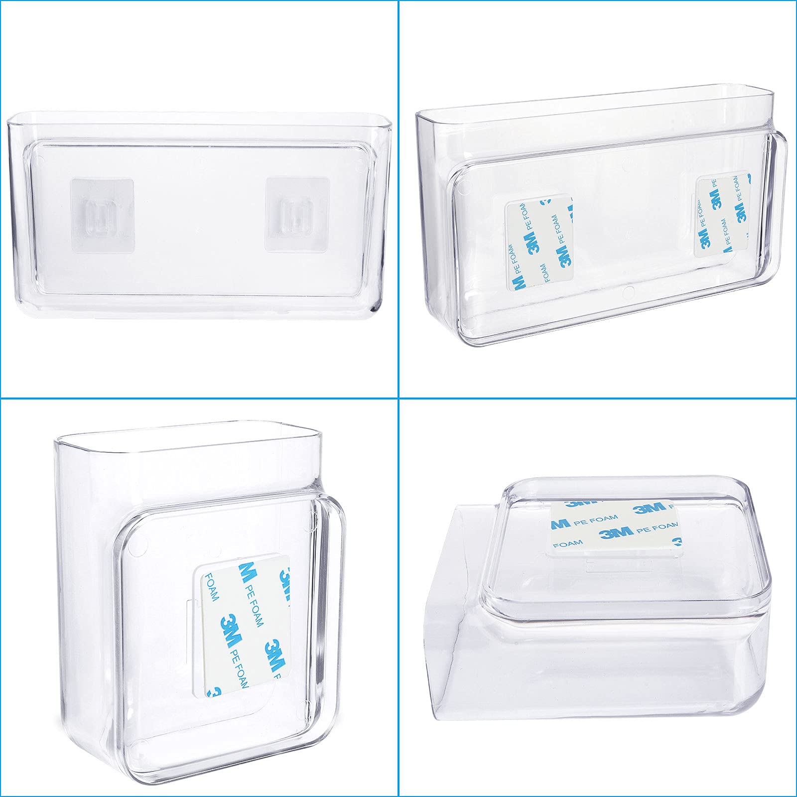 5 Pack Plastic Wall Folders, Clear Single Pocket Hanging Wall File Organizer, Durable Wall Mount File Holder for Office Home Bathroom, 8.7” x 1.8” x 4.7”