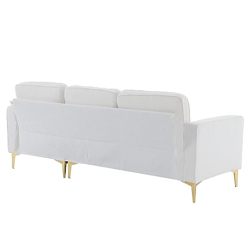 BeiXuan Modern Convertible Modular Sectional Sofa with Ottomans,Upholstery,3-Seat L Shaped Couch Sofa Bed for Living Room/Bedroom/Office/Apartment/Small Space,Boucle Yarn, Beige