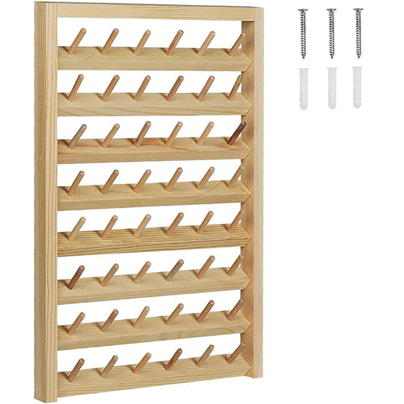 48 Spool Thread Rack Wooden Thread Holder Hanging Sewing Organizer For Sewing Quilting Embroidery Hair Braiding Rack Storage Organizer Holder