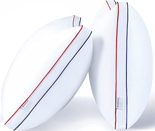 Bedufsar Bed Pillows King Size Set of 2, Hotel Quality Firm and Supportive Gusseted Pillows for Side and Back Sleepers, Cooling Down Alternative Fluffy and Soft Pillow (20x34 in)