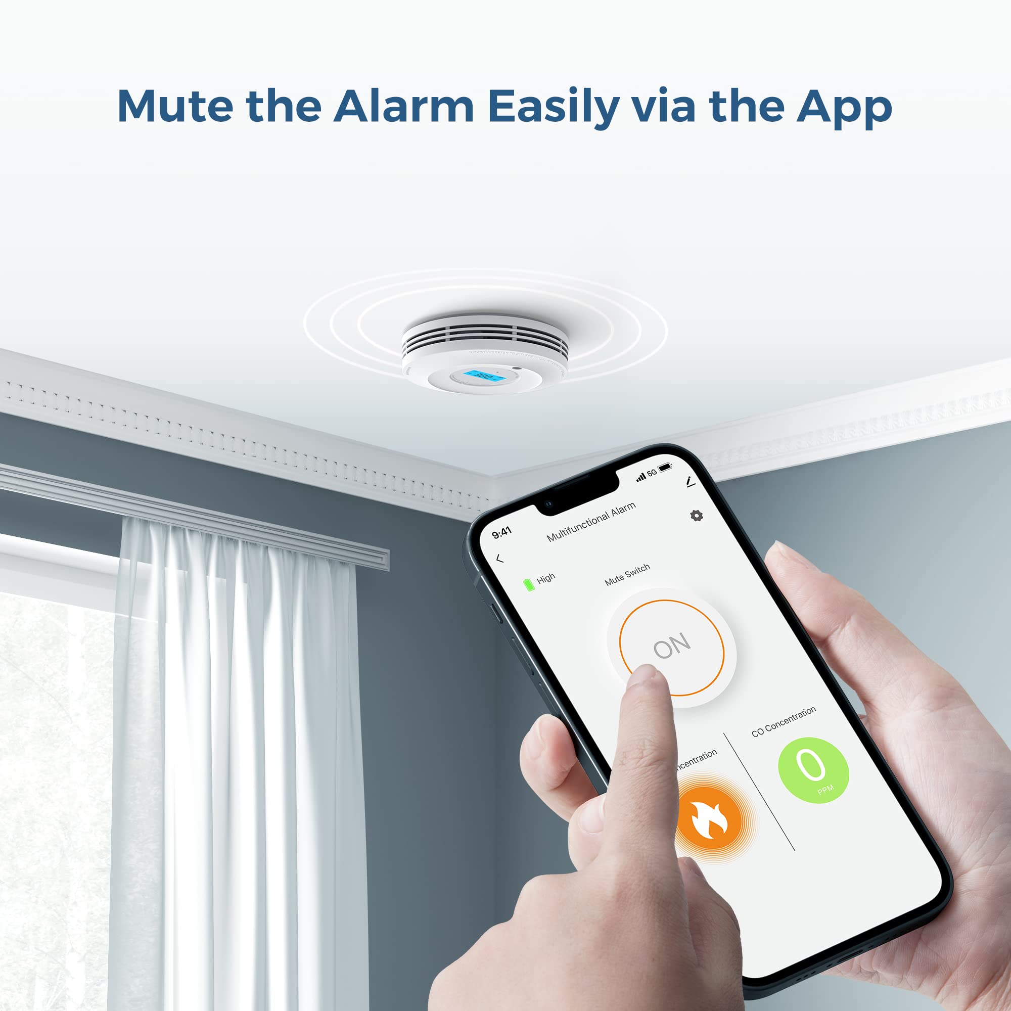 AEGISLINK Wi-Fi Combination Smoke and Carbon Monoxide Detector Compatible with TuyaSmart & Smart Life App, SC-WF240, 3 Pack