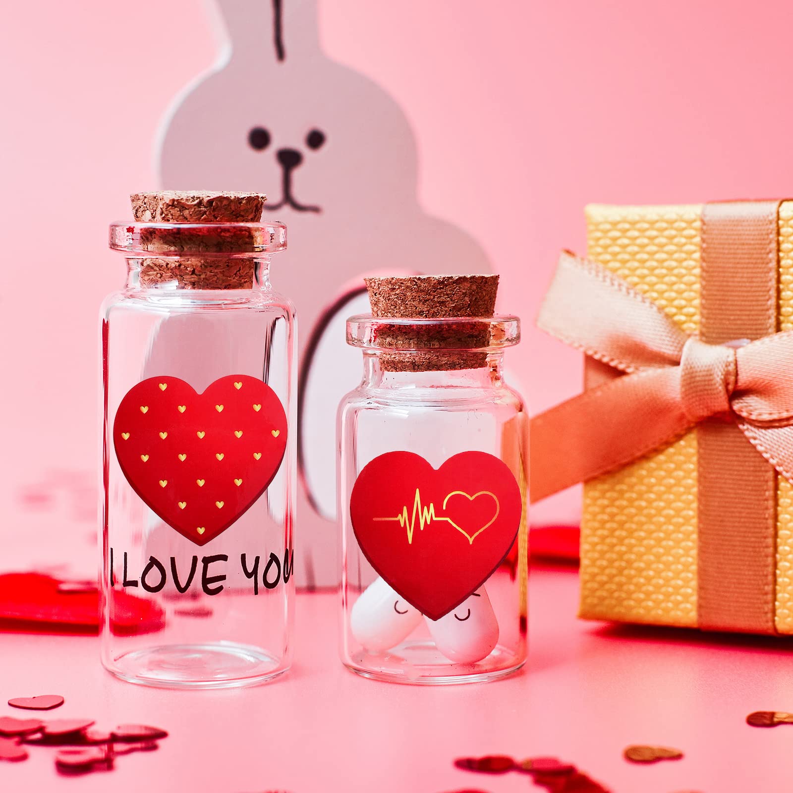600 Pcs Valentine's Day Red Heart Stickers 1.5 Inch Red Stickers Heart Shape Valentines Stickers for Kids Valentine's Day Envelope Card