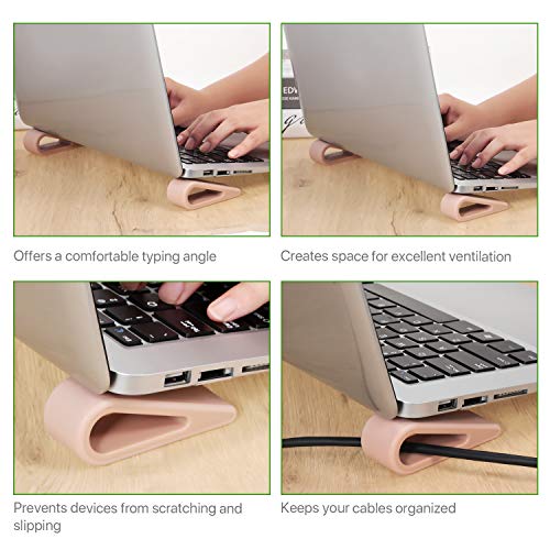 6 Pieces Computer Keyboard Stand Universal Laptop Notebook Stands Anti-Slip Durable Silicone Elevation Stand Compact Portable Desk Risers for Laptop Tablet Keyboard