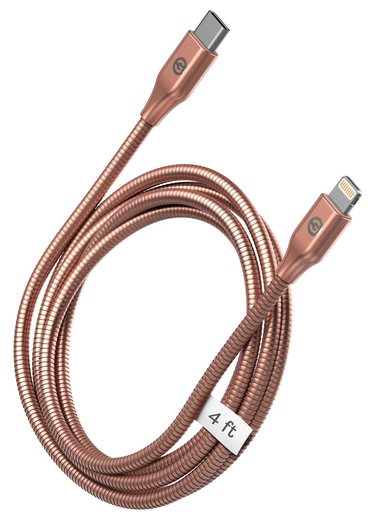GALVANOX (2 Pack) Pet Proof iPhone Charger - Braided Metal Lightning to USB-C Charging Cables [Apple MFi Certified] Ultra Durable ChewProof Cord (4 Ft.) Compatible with iPhone and iPad