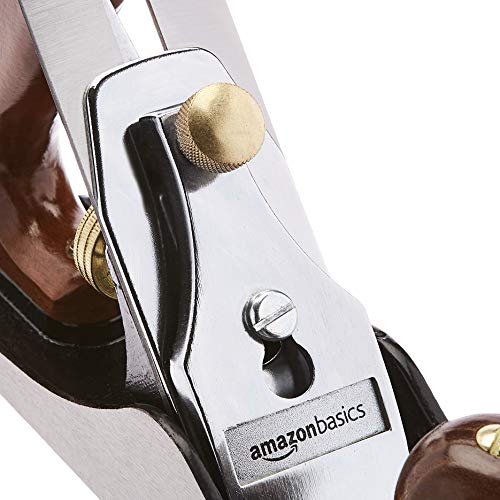 Amazon Basics No.4 Adjustable Universal Precision Smoothing Bench Hand Plane with 2-Inch Blade and Wooden Handles