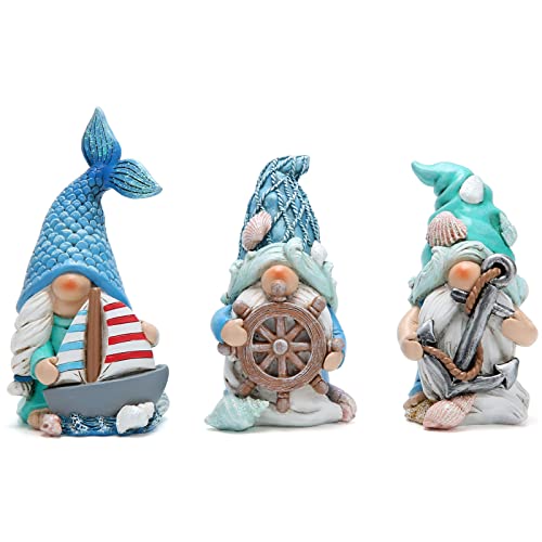 Hodao 3PCS Ocean Animals Gnomes Summer Decorations Handmade Beach Element Decor Swedish Gnomes Nisse Scandinavian Gnomes Elf Fall Decorations Indoor Home Ornaments Summer Gnomes Figurines (Ocean1)