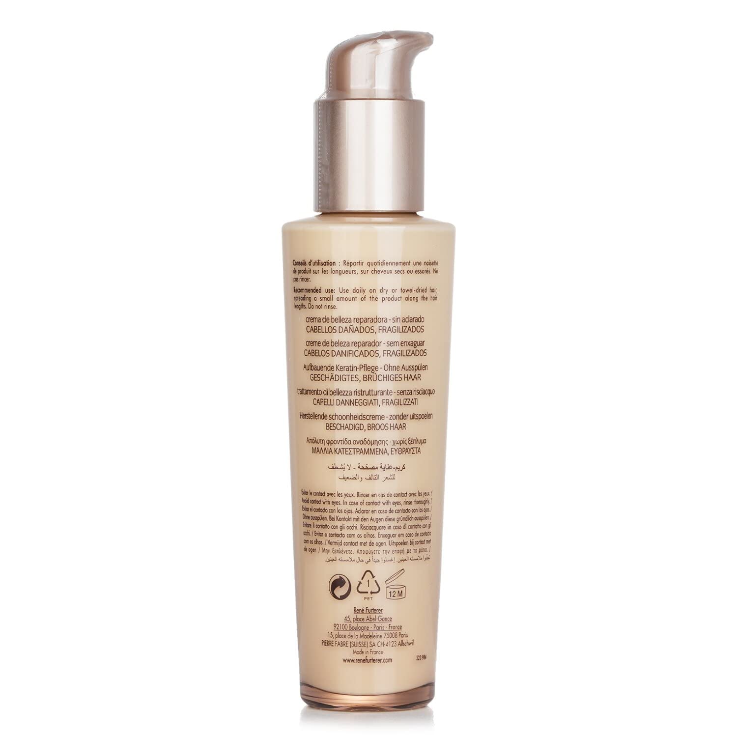 Rene Furterer ABSOLUE KERATINE Repairing Beauty Cream for Damaged, Over-Processed Hair, 3.3 fl. oz.