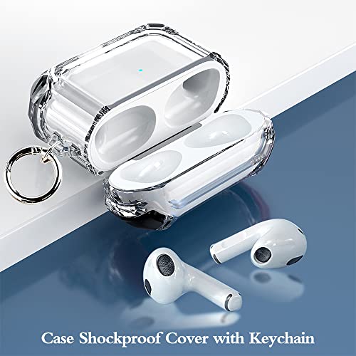 AnNengJing Custom Photo Name AirPods 3 Case with Keychain,Personalized Soft Clear TPU AirPods 3rd Gen Case Cover (Black)
