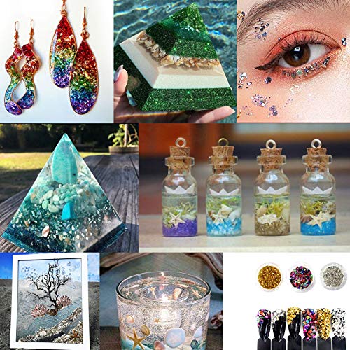 Crushed Glass Glitter, 24 Colors Irregular Crystal Chips Chunky Flakes Sequins Crushed Glass for Resin Geode Art Nail Arts Craft DIY Vase Filler Epoxy Resin Jewelry Making