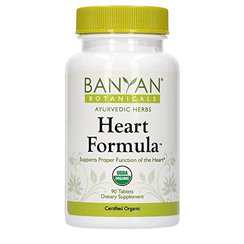 Banyan Botanicals Heart Formula – Organic Herbal Heart Health Supplement with Hawthorn Berry and Guduchi – Supports Proper Function of The Heart* – 90 Tablets – Non-GMO Sustainably Sourced Vegan