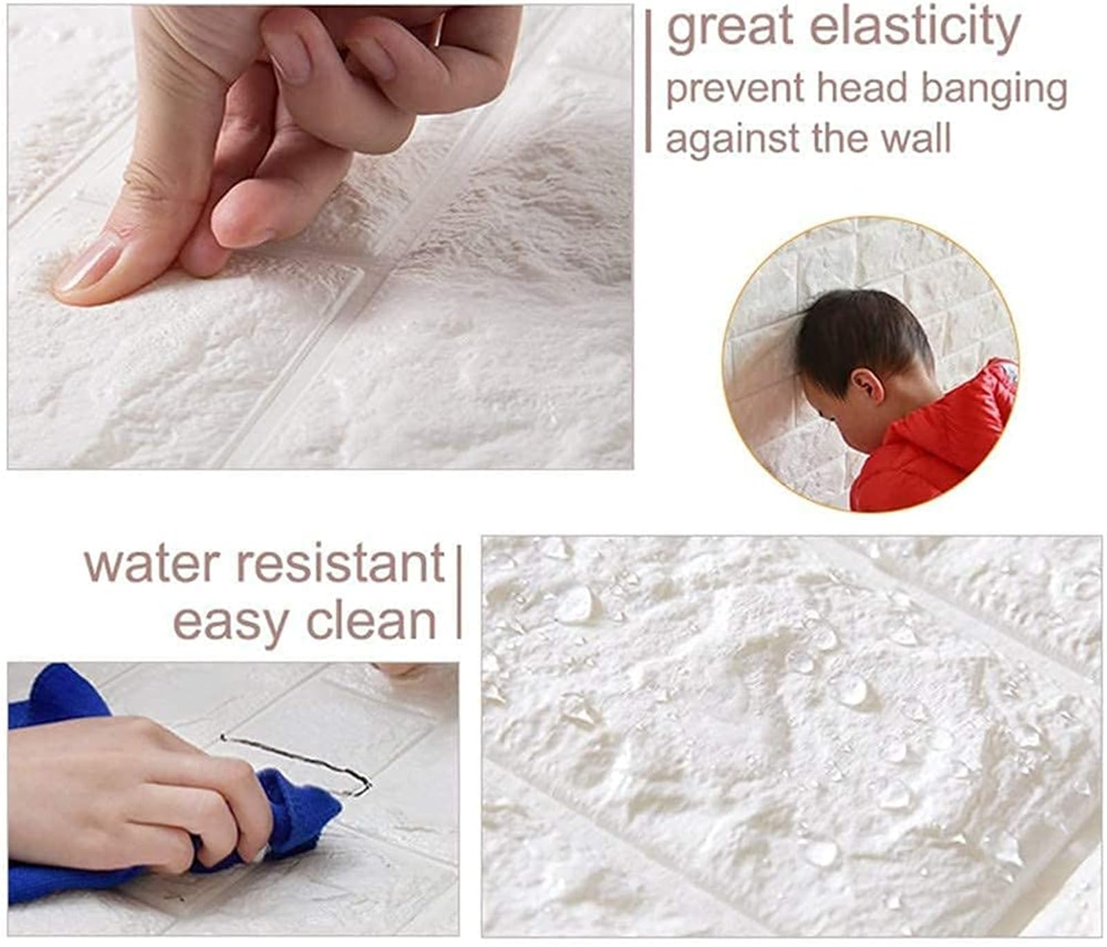 3D Wall Panels Peel and Stick - PE Foam DIY Self Adhesive, Waterproof, Perfect for Interior Wall Decor in Bedroom & Living Room (White, 20pcs 13Γ15ββ)