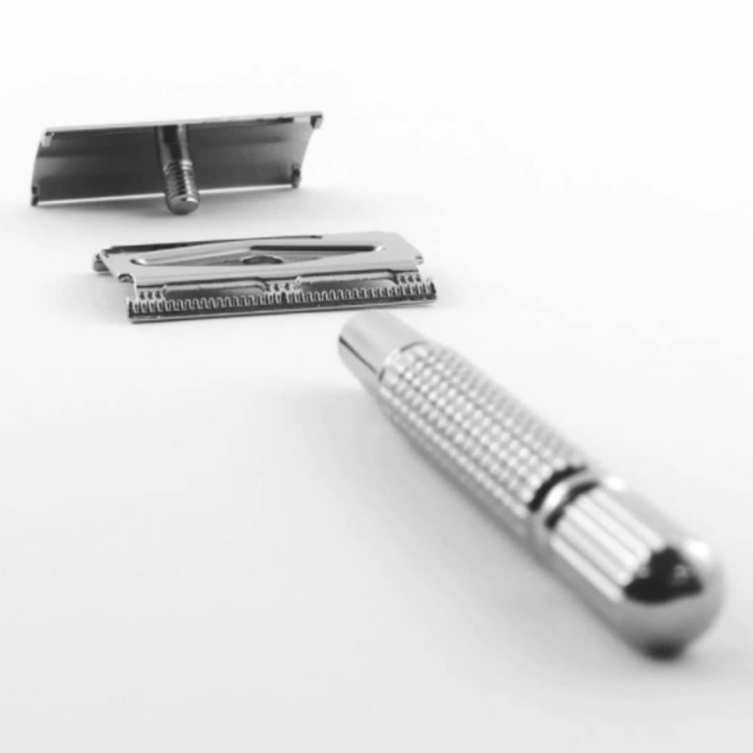 Albatross Zero Waste Flagship 3-Piece Safety Razor, Double Edge Metal Reusable Razor for Men & Women + 10 Blades