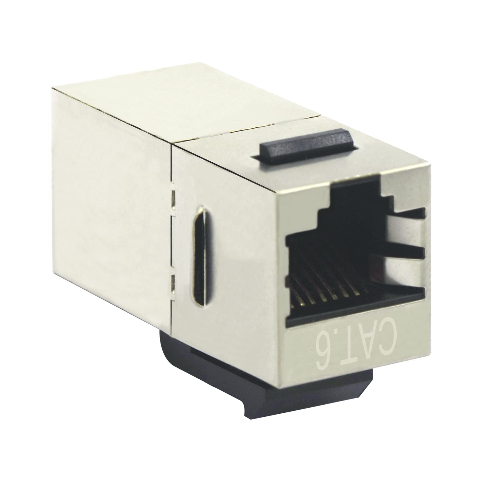 VCE RJ45 Cat6 Shielded in-line Coupler 25-Pack, Cat 6 Female to Female Keystone Jack 8P8C Cat5e Modular Connector with Keystone Latch
