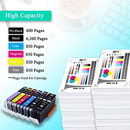 HIINK Compatible Ink Replacement for 280 281 Ink Cartridge for Canon Printer PIXMA TS8120 PIXMA TS8220 PIXMA TS8320 PIXMA TS9120 (6 Pack)