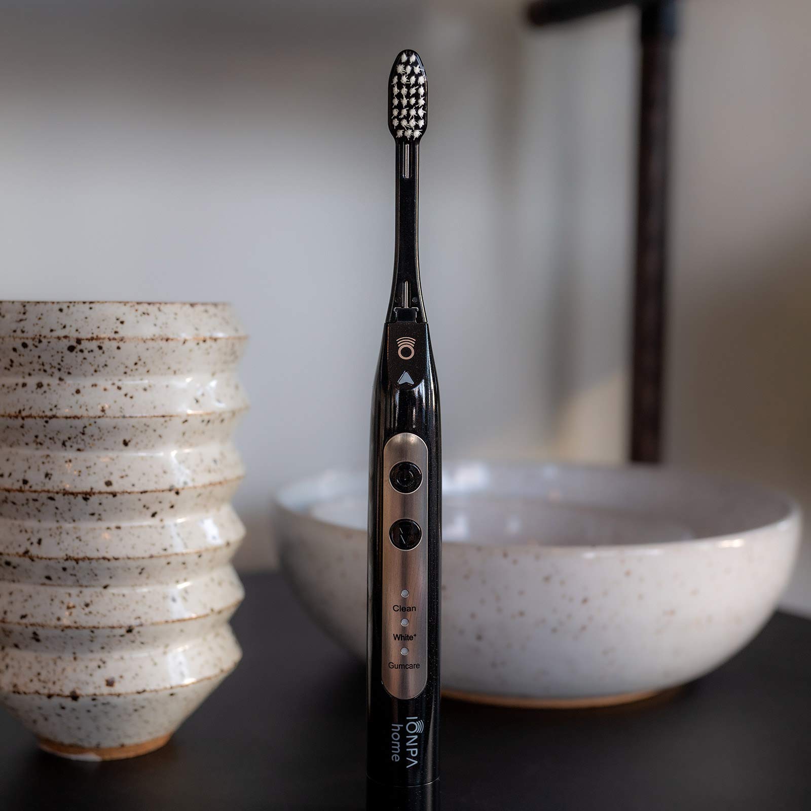 IONIC KISS IONPA DH Home Black Ionic Power Electric Toothbrush Black, Easy-to-use, Brushing Timer, 3 Modes, 2 Soft Extended Filament Brush Heads Made in Japan, You, hyG, DH-311BK