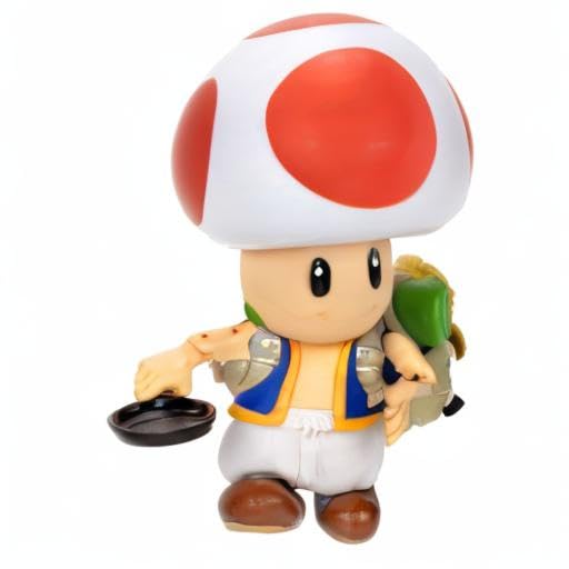 THE SUPER MARIO BROS. MOVIE - 5 Inch Action Figures Series 1 β Toad Figure with Frying Pan Accessory