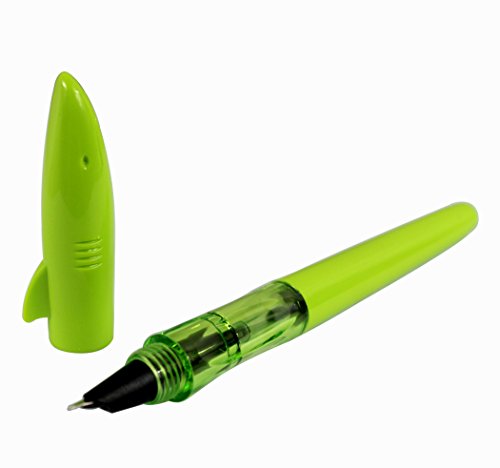 Hillento Jinhao Fountain Pen Set, Shark Series Plastic Fountain Pen Set, Diversity Color(Green, Light Blue, Pink, Purple, Rose Red, White), Set of 6