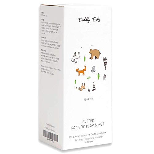 Cuddly Cubs Graco Pack n Play Fitted Sheet β Woodland Playard Sheet β Snuggly Soft Jersey Cotton Mini Crib Sheet for Boy, Girl β 1 Pc