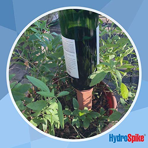 HydroSpike ClaySpike (4-Pack) Plant Terracotta Watering Spikes Kit for Outdoor Pot. 7 Inch Extra Long Stakes. Terra Cotta Self Automatic Slow Hydro Drip Irrigation System. Glass Wine Bottle Waterers