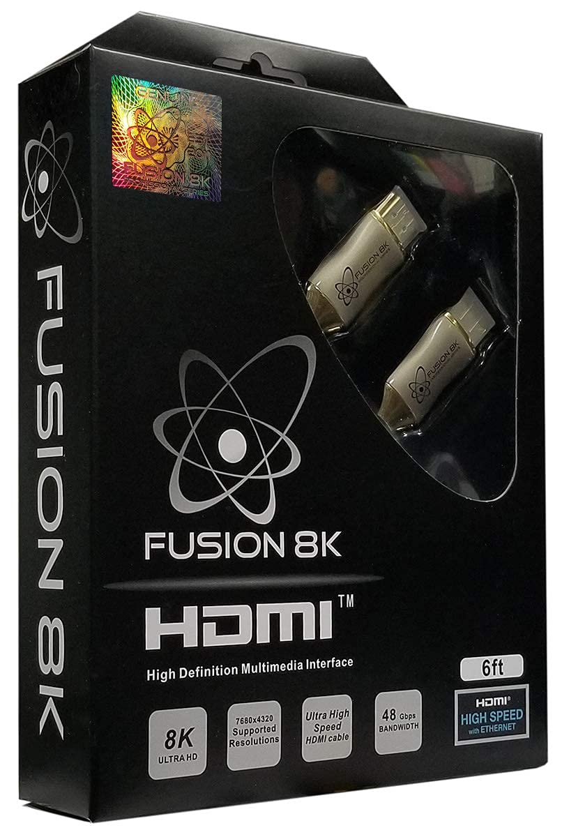 Fusion8K HDMI 2.1 Certified Cable Supports 10K 8K @60Hz and 4K @120Hz Compatible with All TVs, BluRay, Xbox Series X, PS5 (6 Feet)