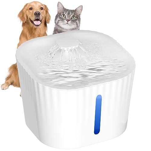 Cat Water Fountain, 101 fl oz/3L Automatic Pet Water Fountain with LED Light, Ultra-Quiet Dog Water Fountain, Activated Carbon Filter Pet Water Fountain for Cats, Dogs, Multi-Pet