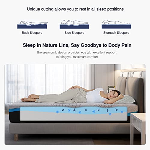 Avenco Full Mattress, 10 Inch Full Size Mattress in a Box, 2 Foam Layers Gel Memory Foam Mattress Full for Cooling, Support & Pressure Relief, 10 Years Support