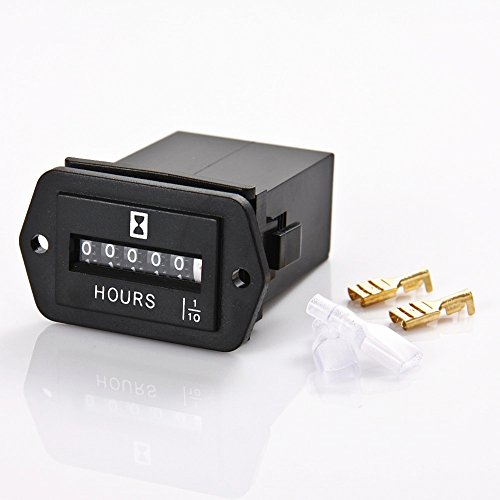 AIMILAR Mechanical Hour Meter AC 110V-250V for Small Engines, Boats, Generators and More - 6 Digit Display with Easy Installation and High Accuracy