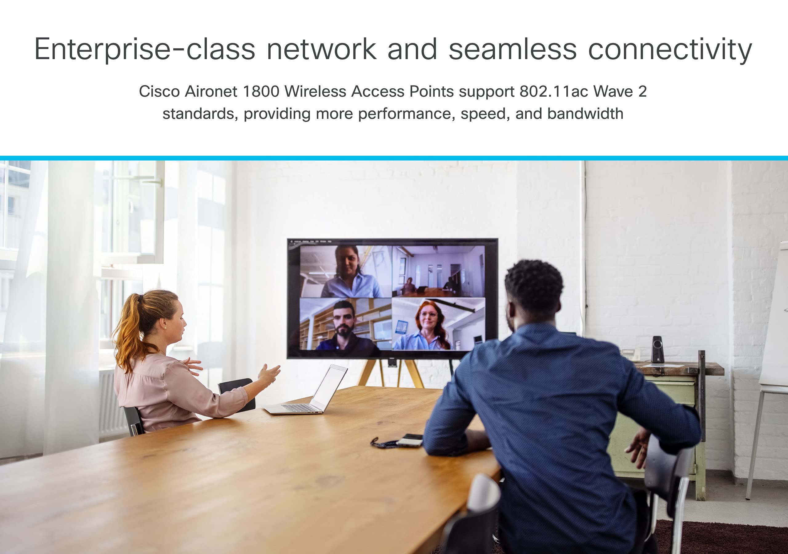 Cisco Aironet 1852I-B-K9 Wi-Fi Access Point, 802.11ac Wave 2, with Internal Antenna (AIR-AP1852I-B-K9)