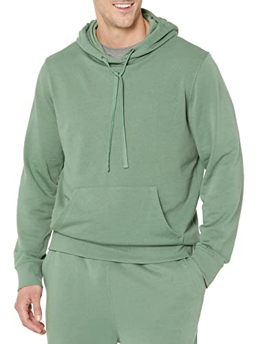 Amazon Essentials Men's Lightweight Long-Sleeve French Terry Hooded Sweatshirt (Available in Big & Tall), Sage Green, Large