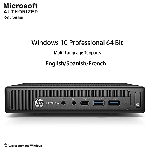 HP EliteDesk 800 G2 Mini Business Desktop PC Intel Quad-Core i5-6500T up to 3.1G,8G DDR4,240G SSD,VGA,DP port,Windows 10 Professional 64 Bit-Multi-Language-English/Spanish (Renewed)