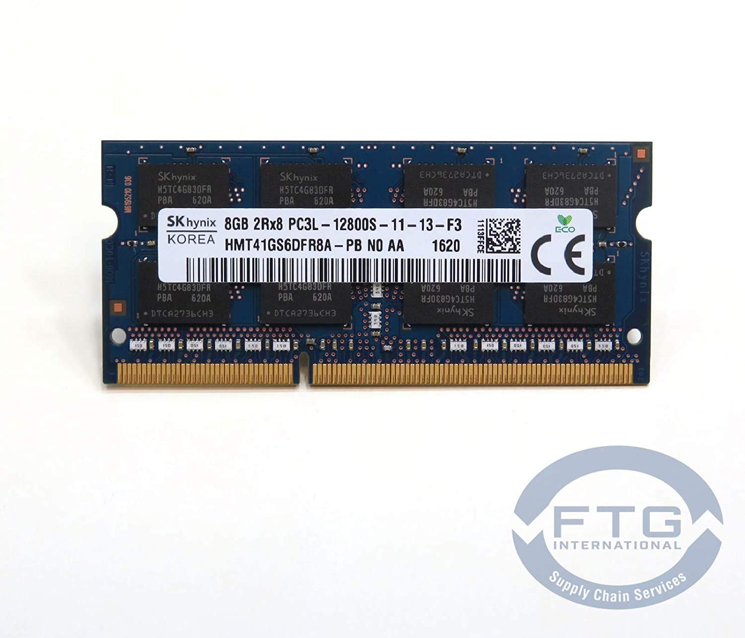 FTG International HMT41GS6DFR8A-PB 8GB 2Rx8 PC3L-12800S-11-13-F3 DDR3 1600MHz Black SO-DIMM Laptop, Small Form Factor Desktop RAM