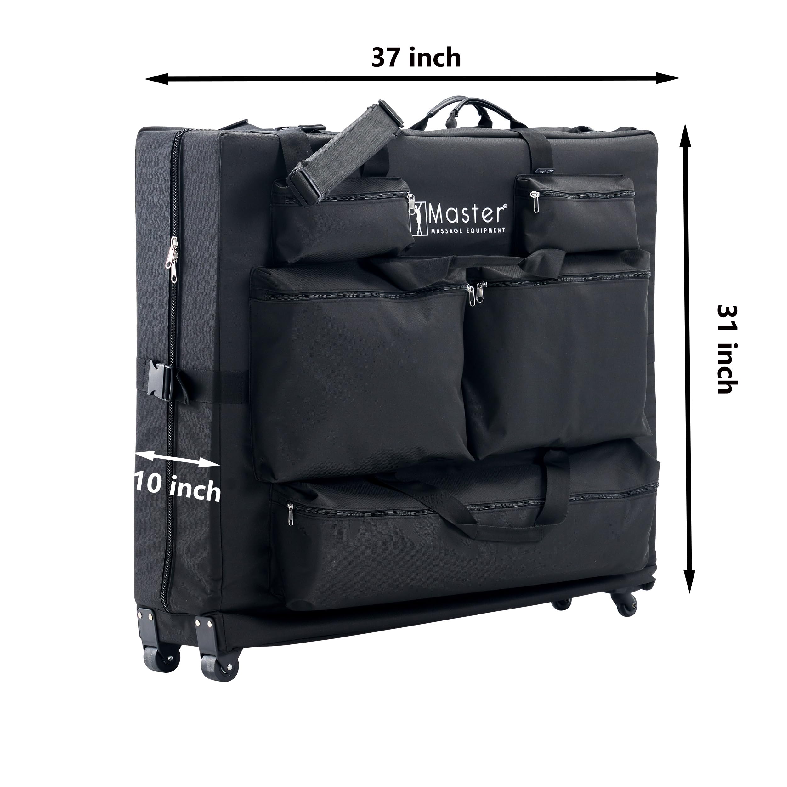 Master Massage Universal Size Wheeled Massage Table Carry Case with Wheels - Carrying Bag for Foldable Massage Bed with Castors-Fits 27โ to 32โ Width Folding Massage Tables - Black.