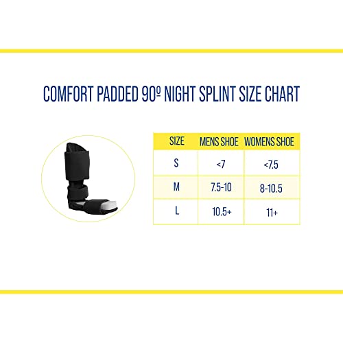 Brace Direct 90 Degree Padded Night Splint (Large) + Foot Ice Pack (L/XL)