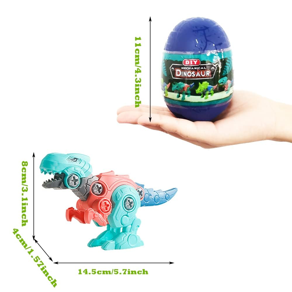 BEIGUO 4 Pack Jumbo Dinosaur Eggs with Take Apart Dinosaur Toys Building Toys for Kids Boys Girls Easter Basket Stuffers Gifts