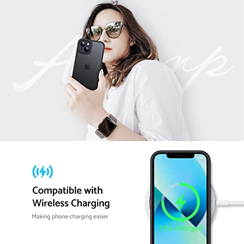 Anqrp Designed for iPhone 13 Mini Case, [Support Wireless Charging] Soft Silicone Slim Anti-Scratch Phone Case for iPhone 13 Mini 5.4 inch, Black