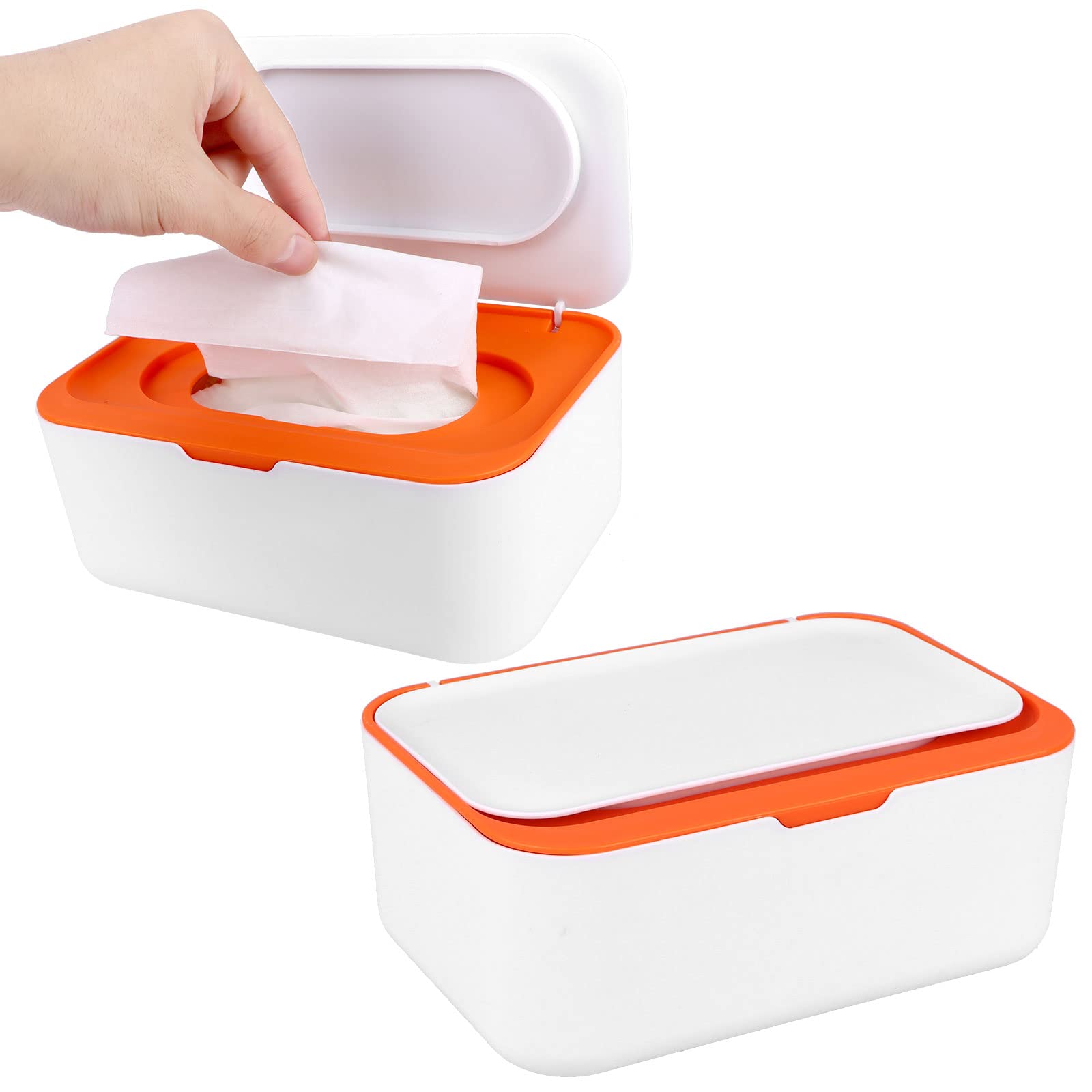 3Pack Perfect Pull Wipes Dispenser Wipe Holder Refillable Wipe Container Adult Baby Wipes Case Baby Wipe Holder Keeps Wipes Fresh with Sealing Design Bathroom Tissues Wipes Case Box(Three Color)