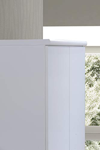 HODEDAH IMPORT Hodedah 2-Door Armoire with 4-Shelves Wardrobe, 17"D x 31.5"W x 73"H, White